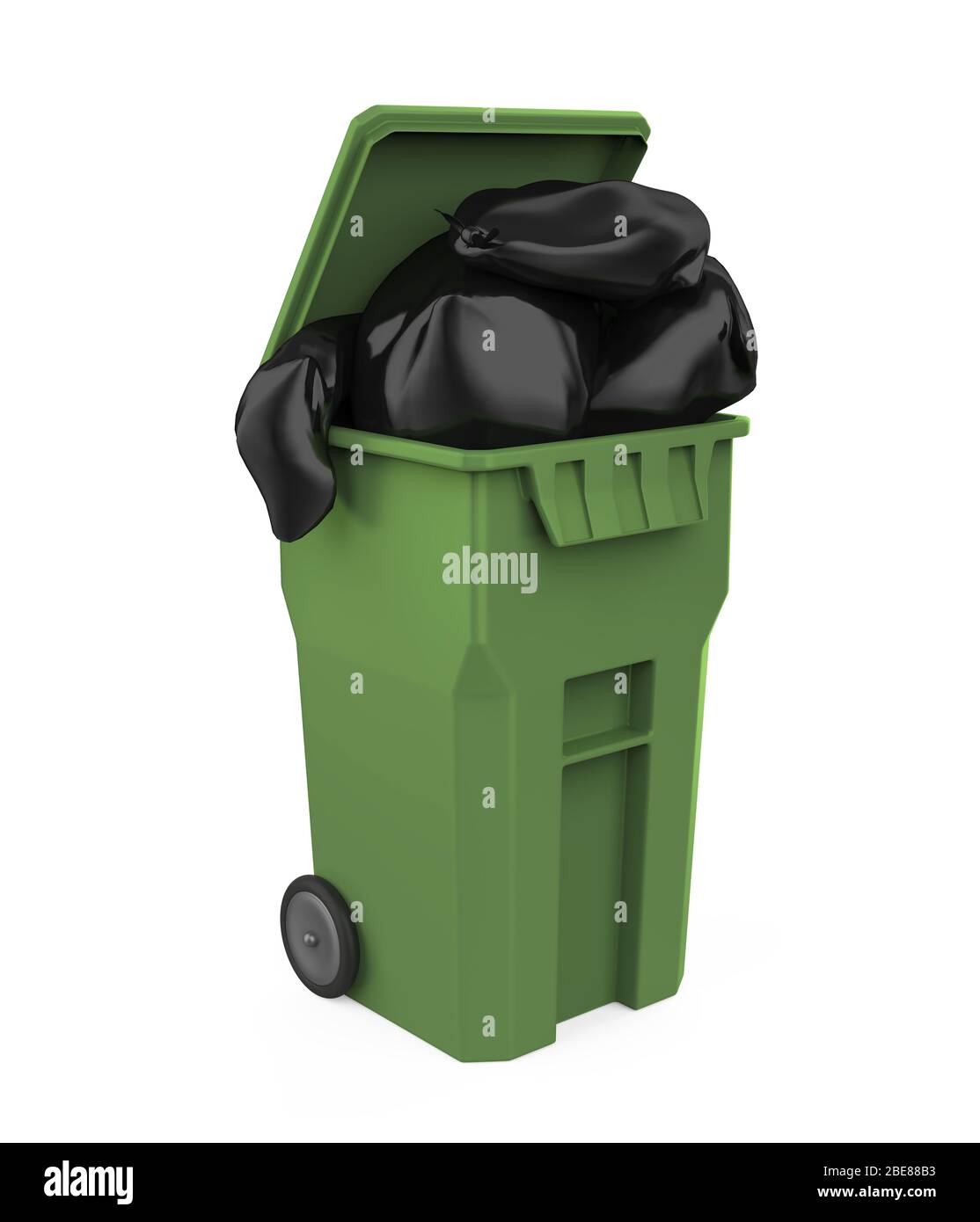 Green plastic trash can Cut Out Stock Images & Pictures - Alamy