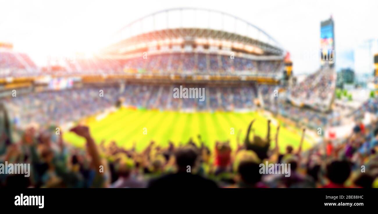 fans in full stadium celebrate there goal in open air roof stadium in ...