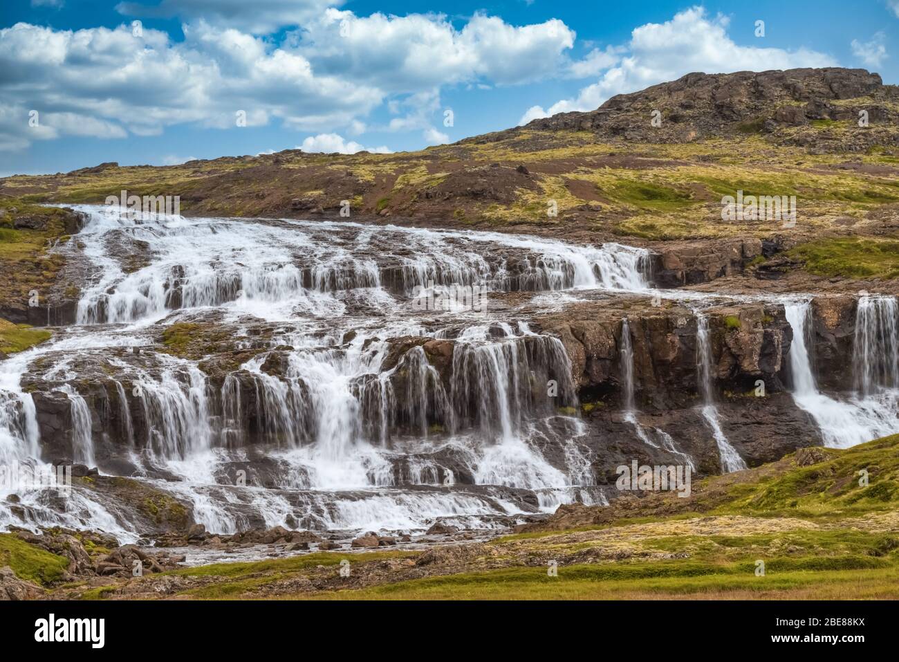 Hvalarfoss deep in the Strandir coast fjords, Westfjords, Iceland Stock ...
