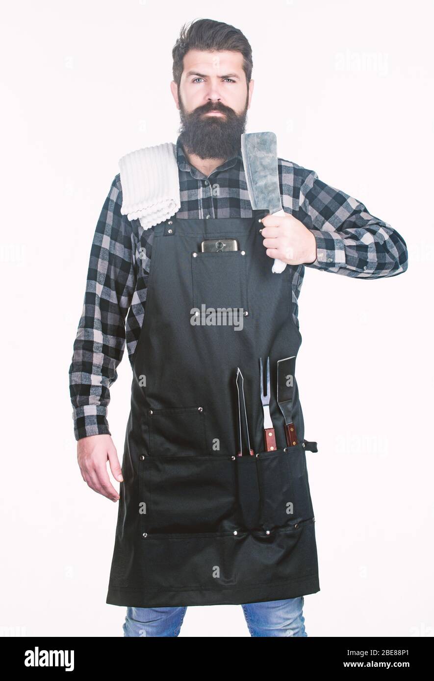 Butcher cutter meat cleaver cutting hi-res stock photography and images ...