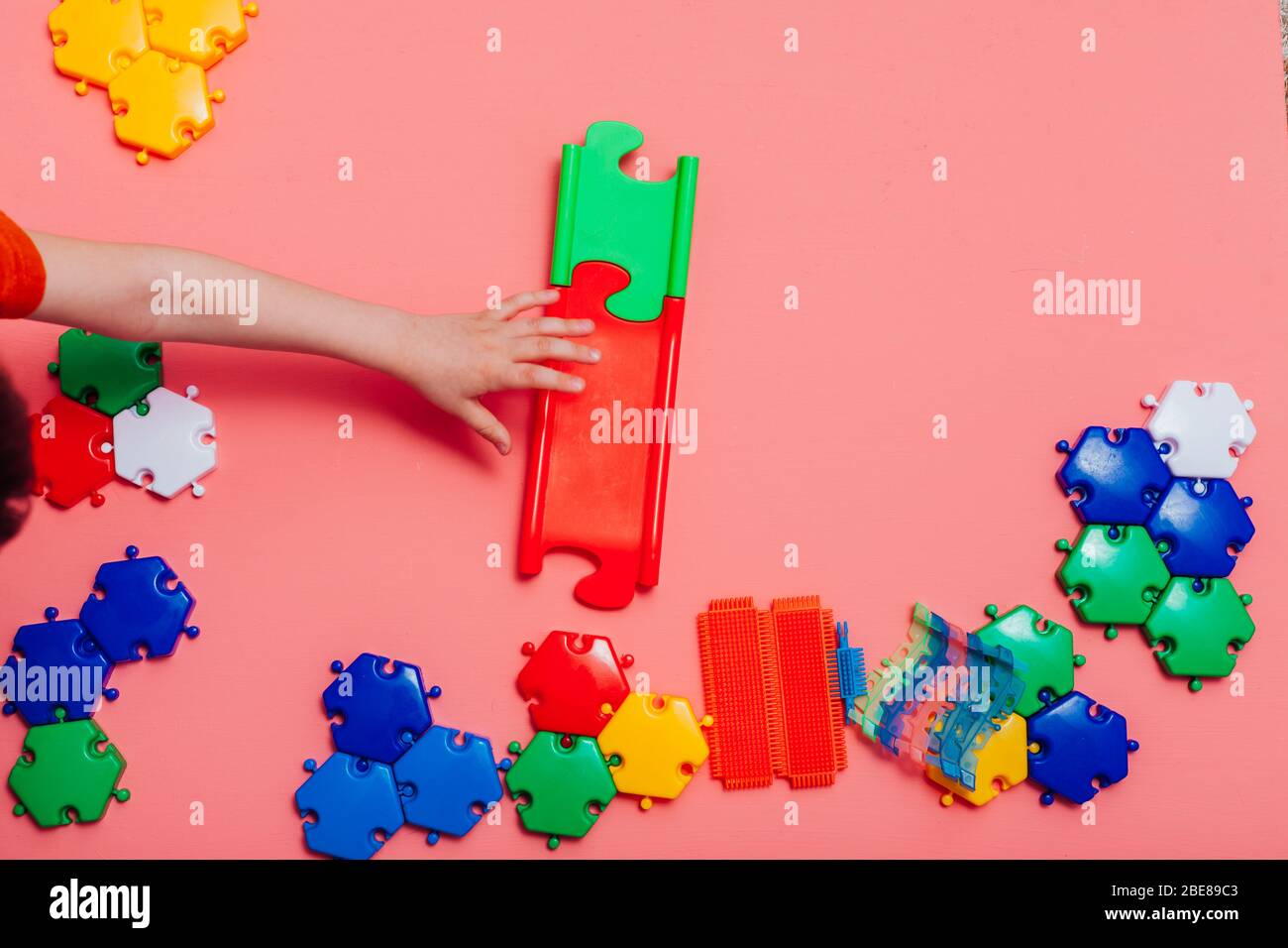 Children's developing game designer on a pink background Stock Photo ... Children's developing game designer on a pink background Stock Photo ...