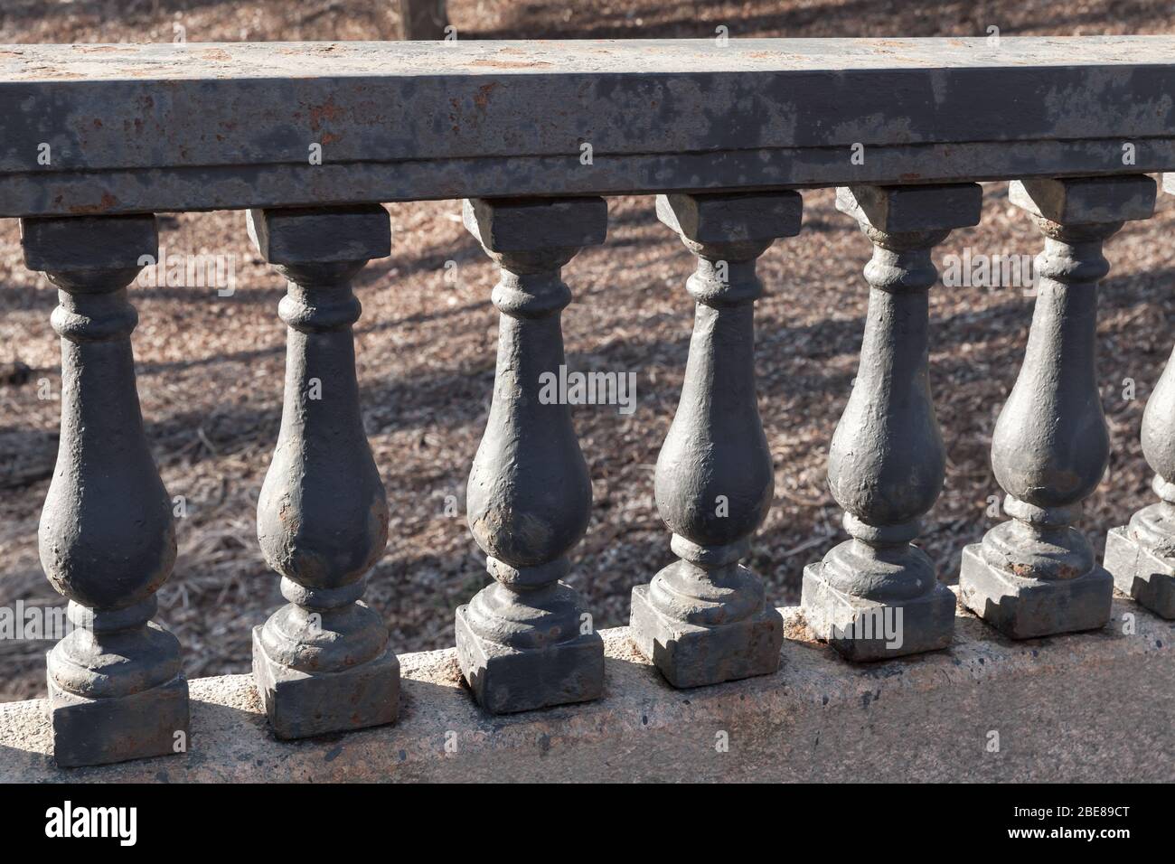 Terrace balusters made of stone. Abstract classical architecture ...