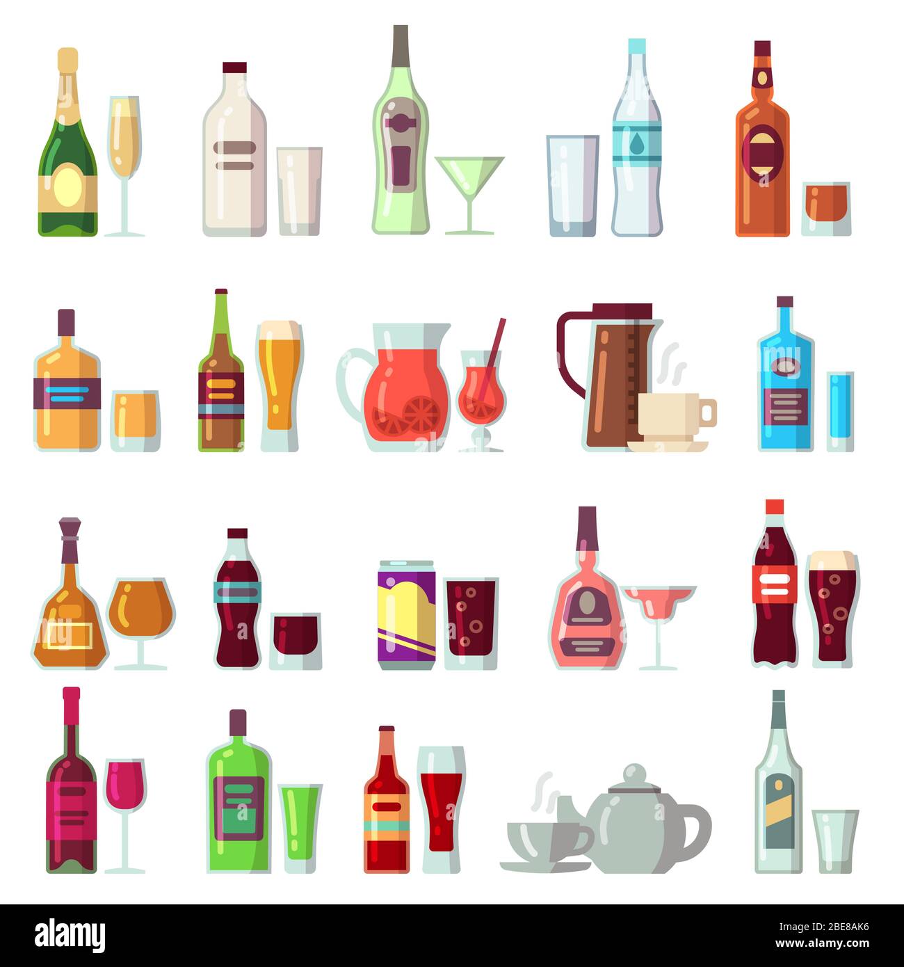 Alcoholic beverages in bottles Stock Vector Images - Alamy