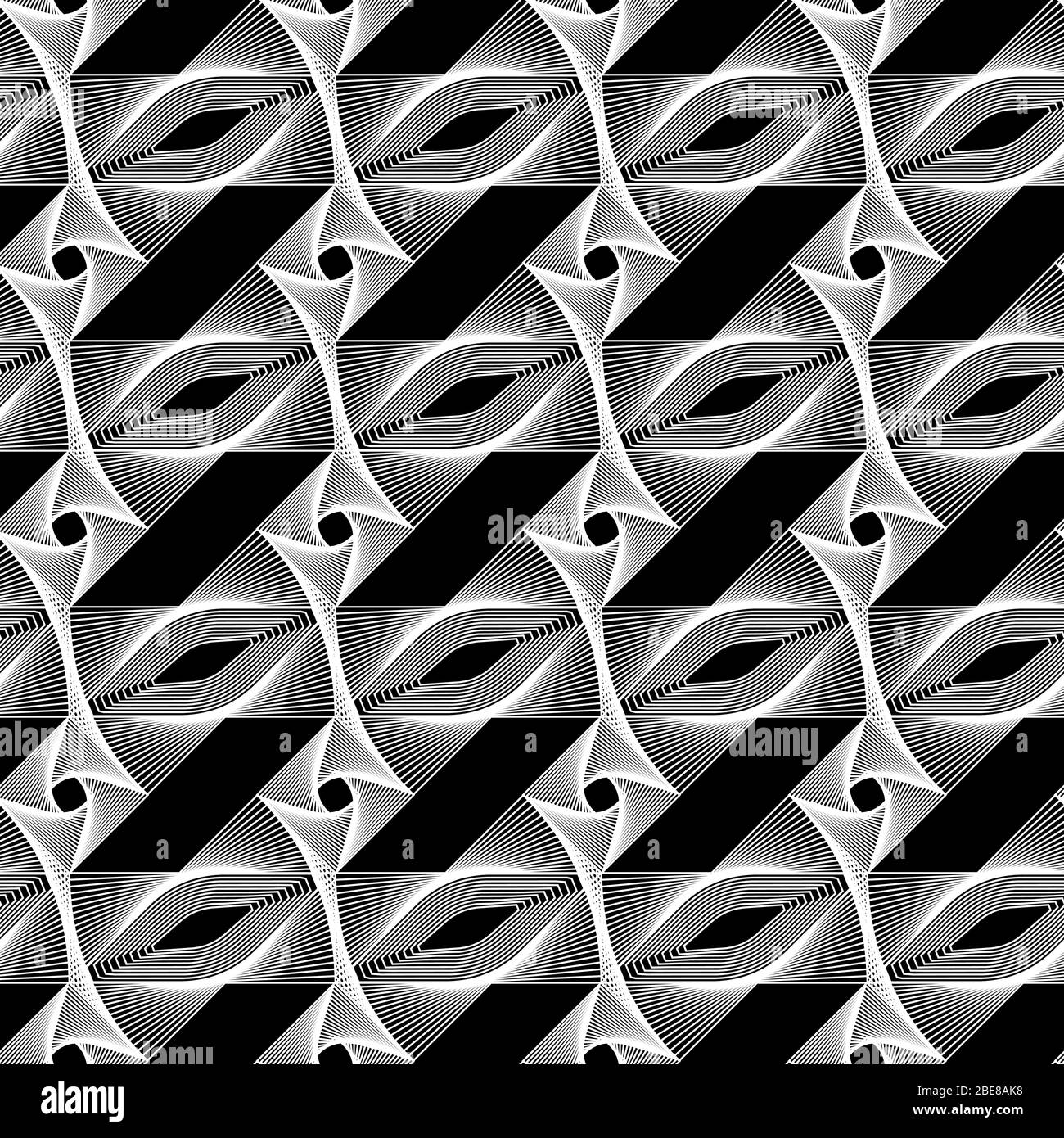 Guilloche vector seamless pattern. Black and white geometric background ...