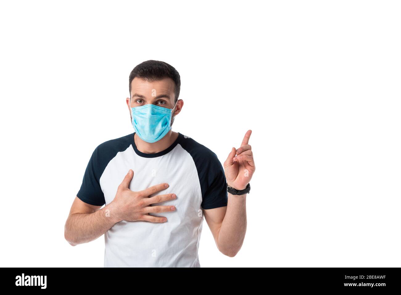 Pointing with his finger at his chest hi-res stock photography and ...