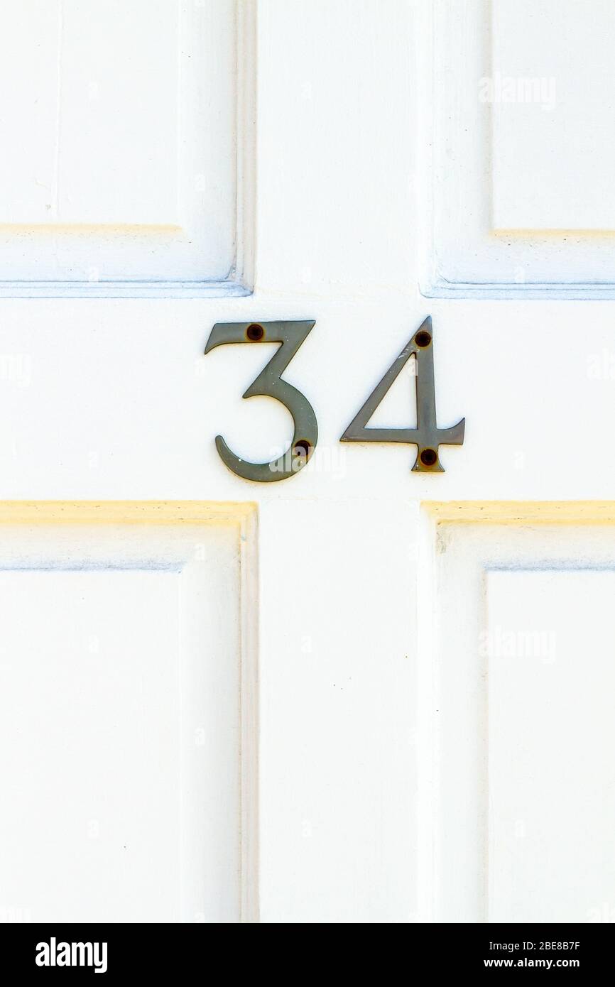 House number 34 Stock Photo - Alamy
