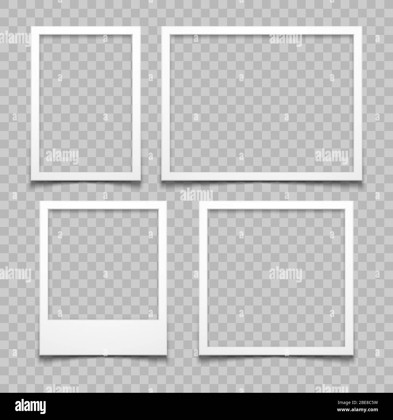 Photo frames with realistic drop shadow vector effect isolated. Image ...