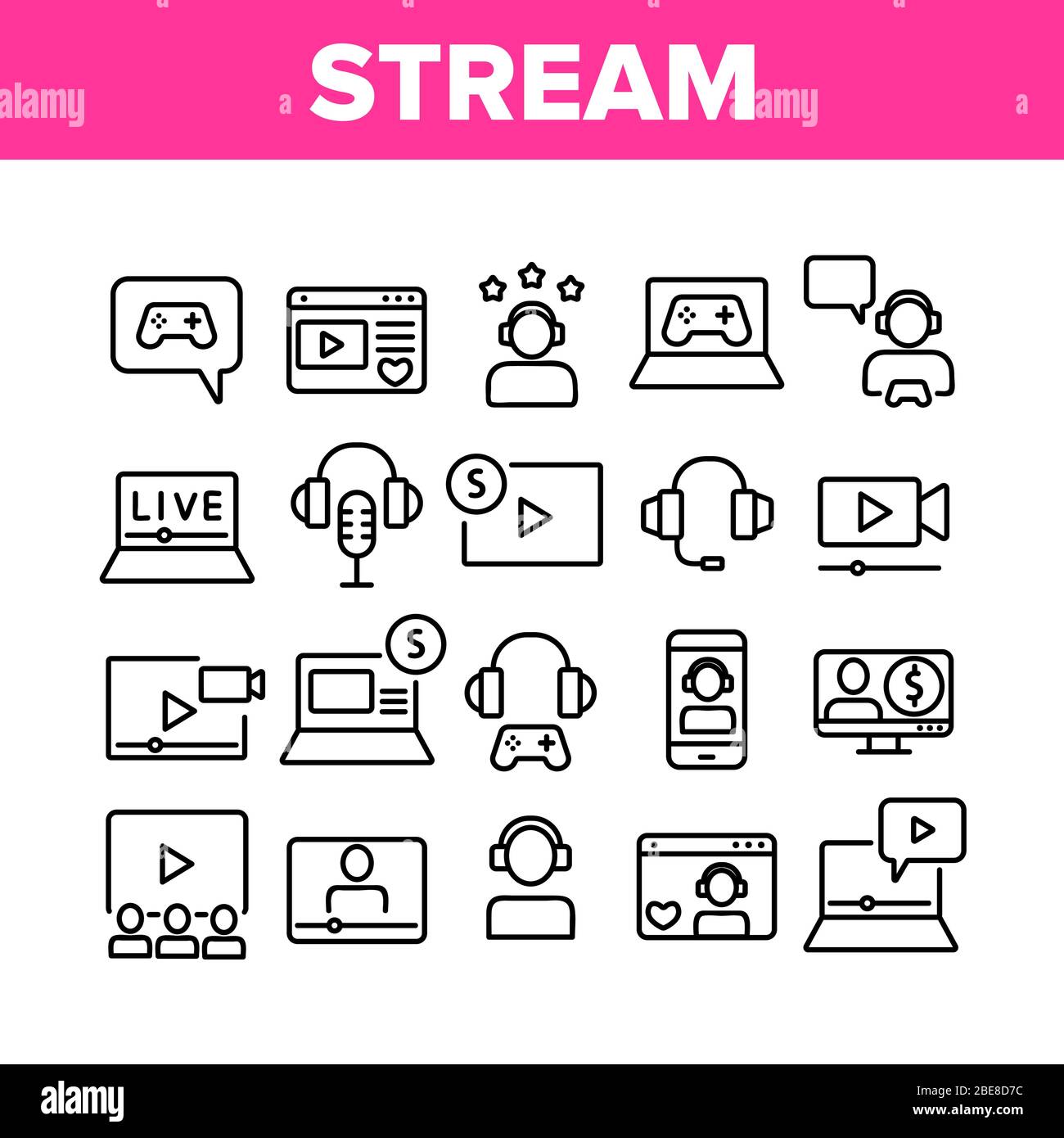 Stream Live Video Collection Icons Set Vector Stock Vector Image & Art ... Stream Live Video Collection Icons Set Vector Stock Vector Image & Art ...