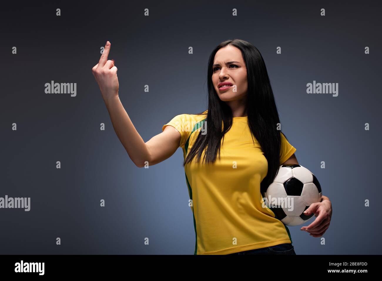 Angry girl showing middle finger hi-res stock photography and images ...