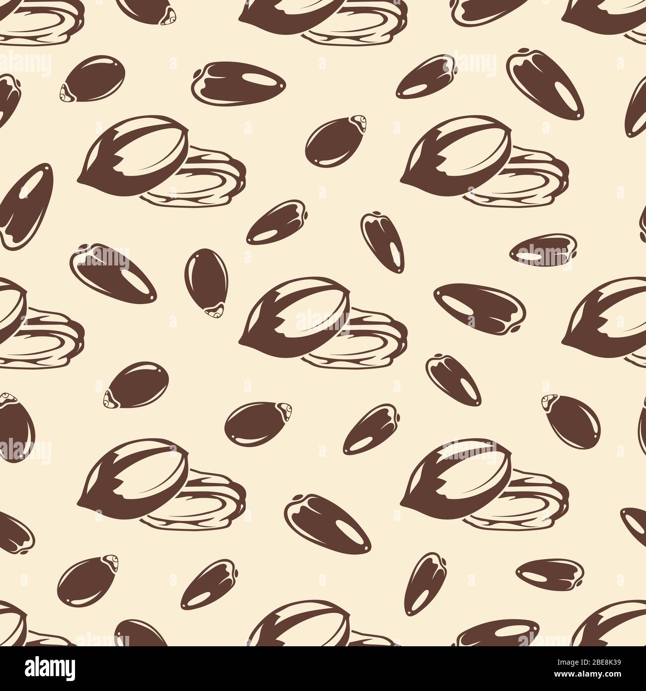 Nuts and seeds vintage seamless pattern. Background with food seeds, vector illustration Stock ...