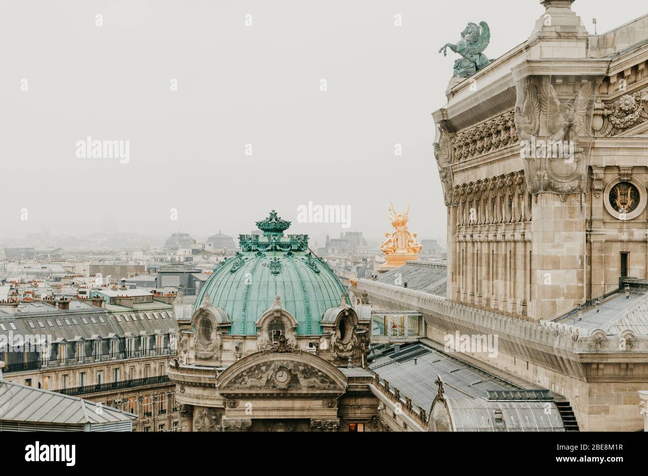 Aerial view of cloudy Paris with grey sky Stock Photo - Alamy