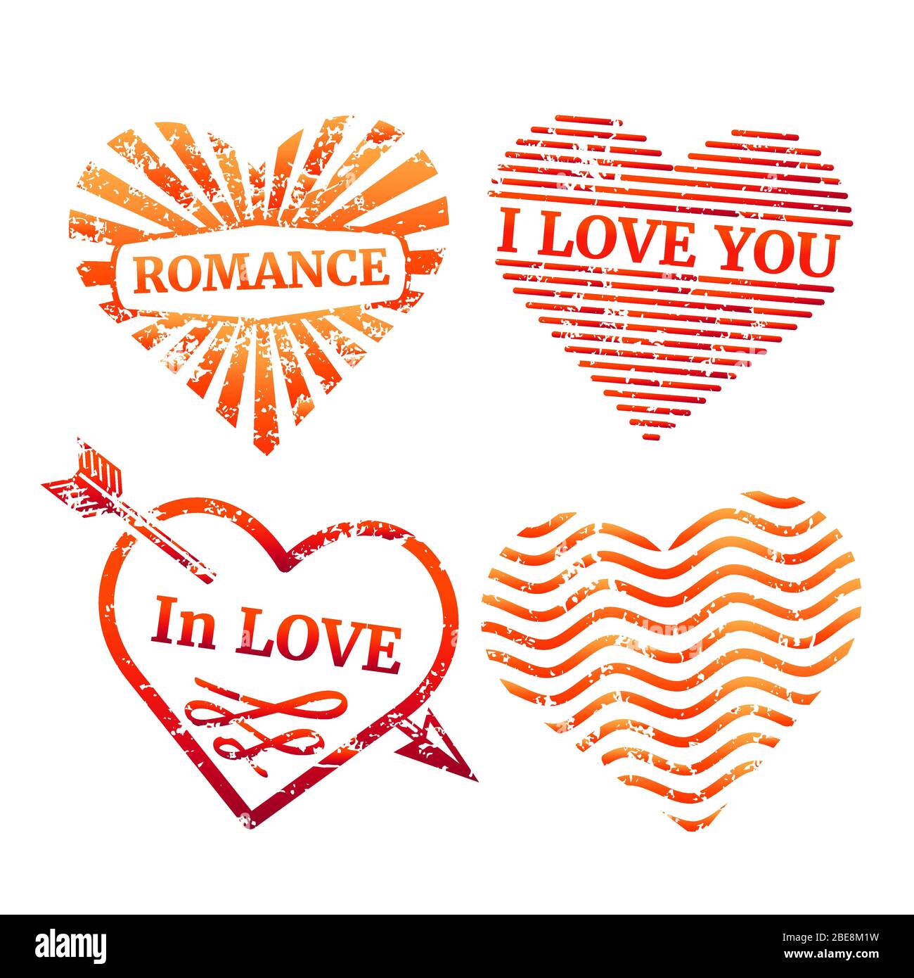 Vector heart shape design set background Stock Vector Images - Alamy