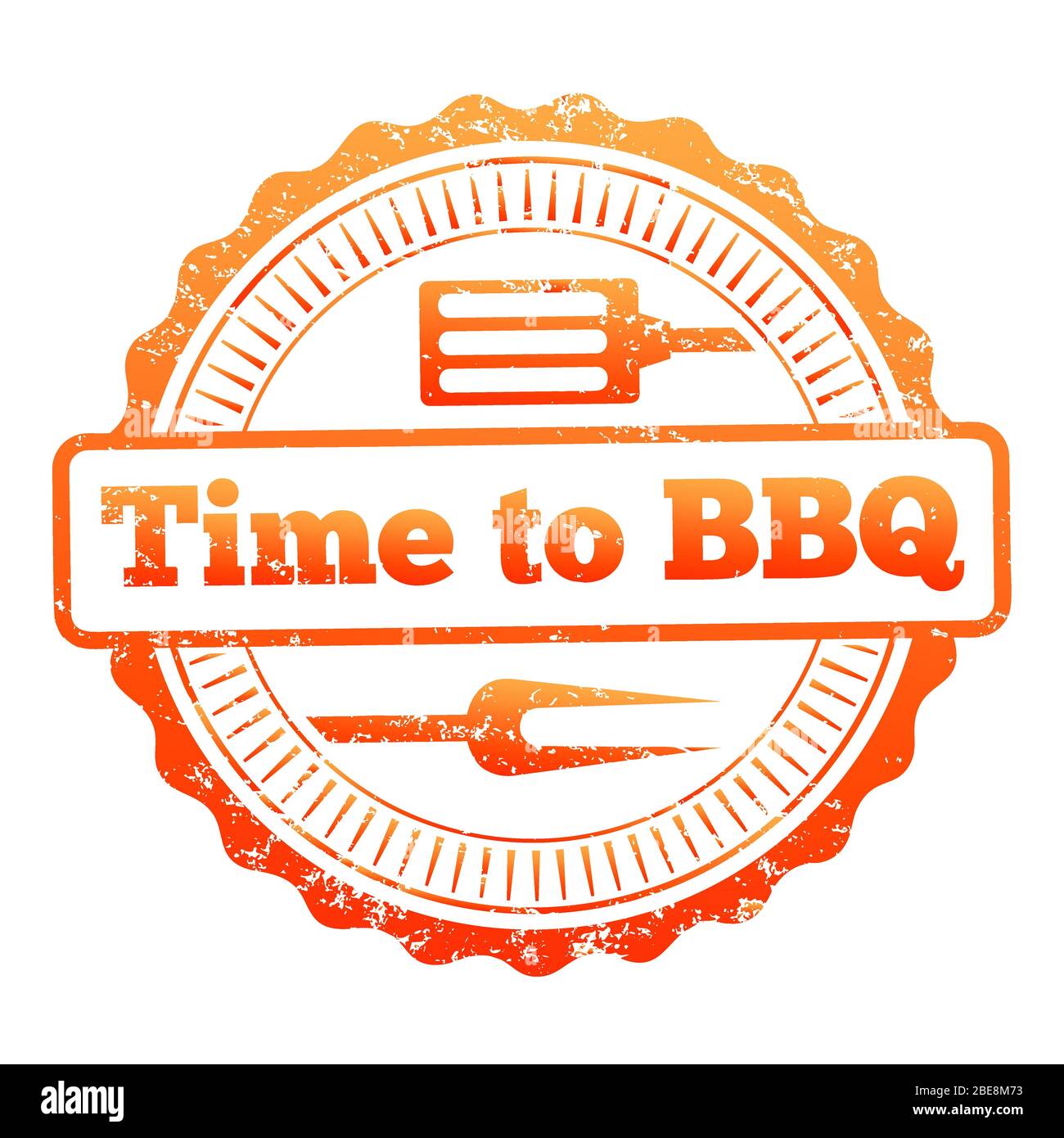 Time to BBQ colorful label design. Bbq label symbol, vector ...