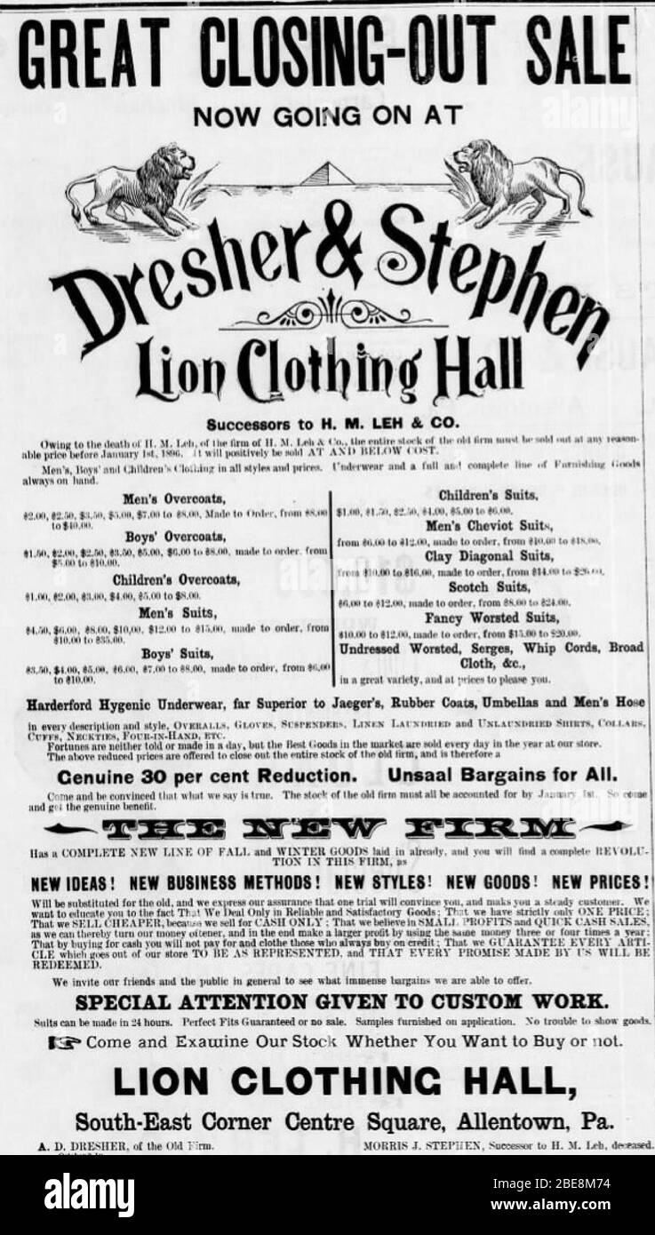 1895 Ad High Resolution Stock Photography and Images - Alamy