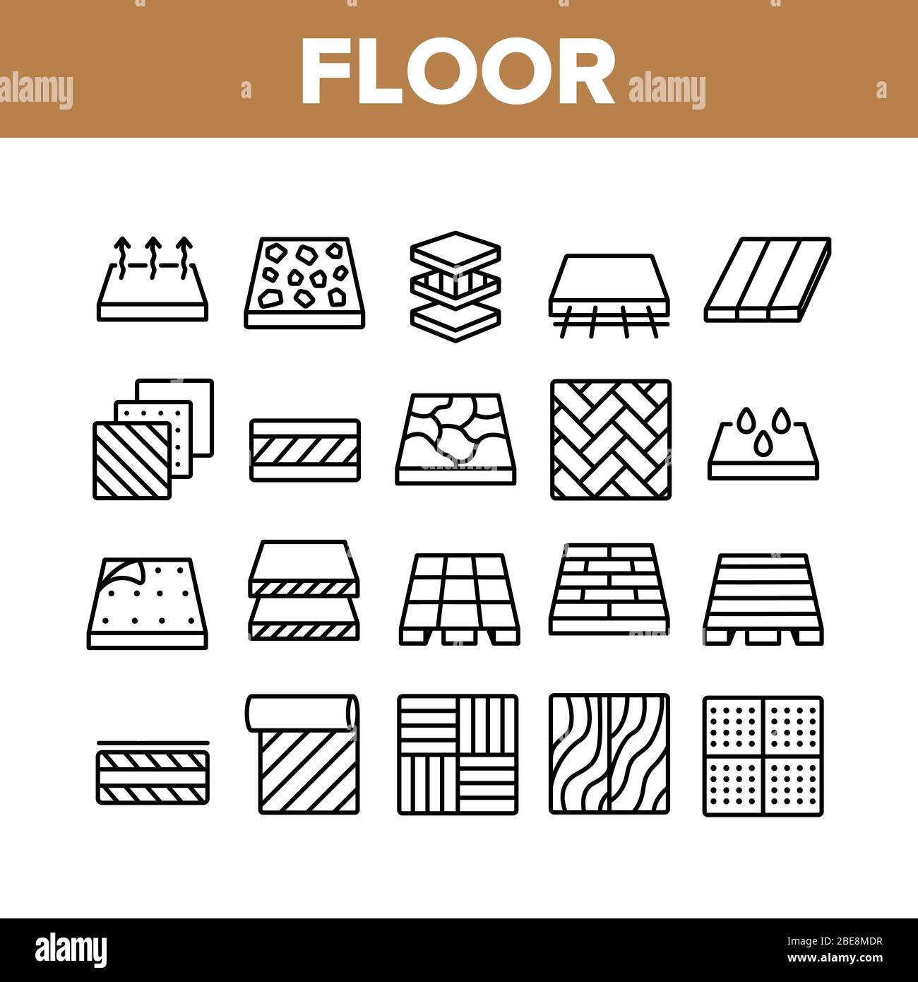 Floor And Material Collection Icons Set Vector Stock Vector Image & Art ...