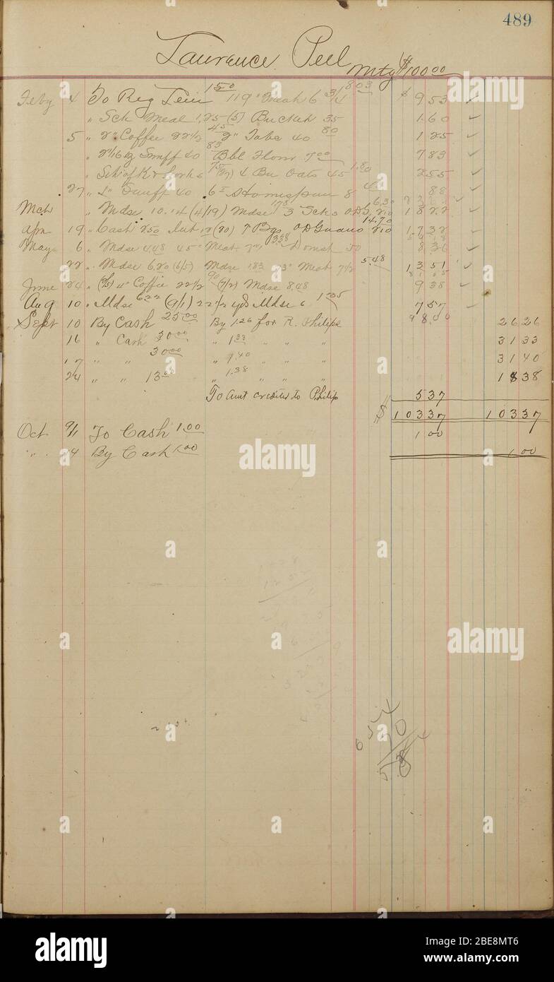 "1895 Ledger; An 1895 ledger from the W.S. Clark store. The store ...
