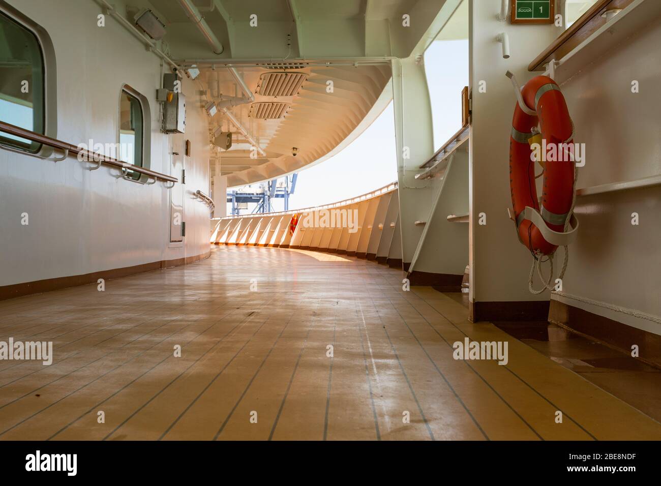 empty cruise ship promenade. Cadiz Spain Stock Photo - Alamy