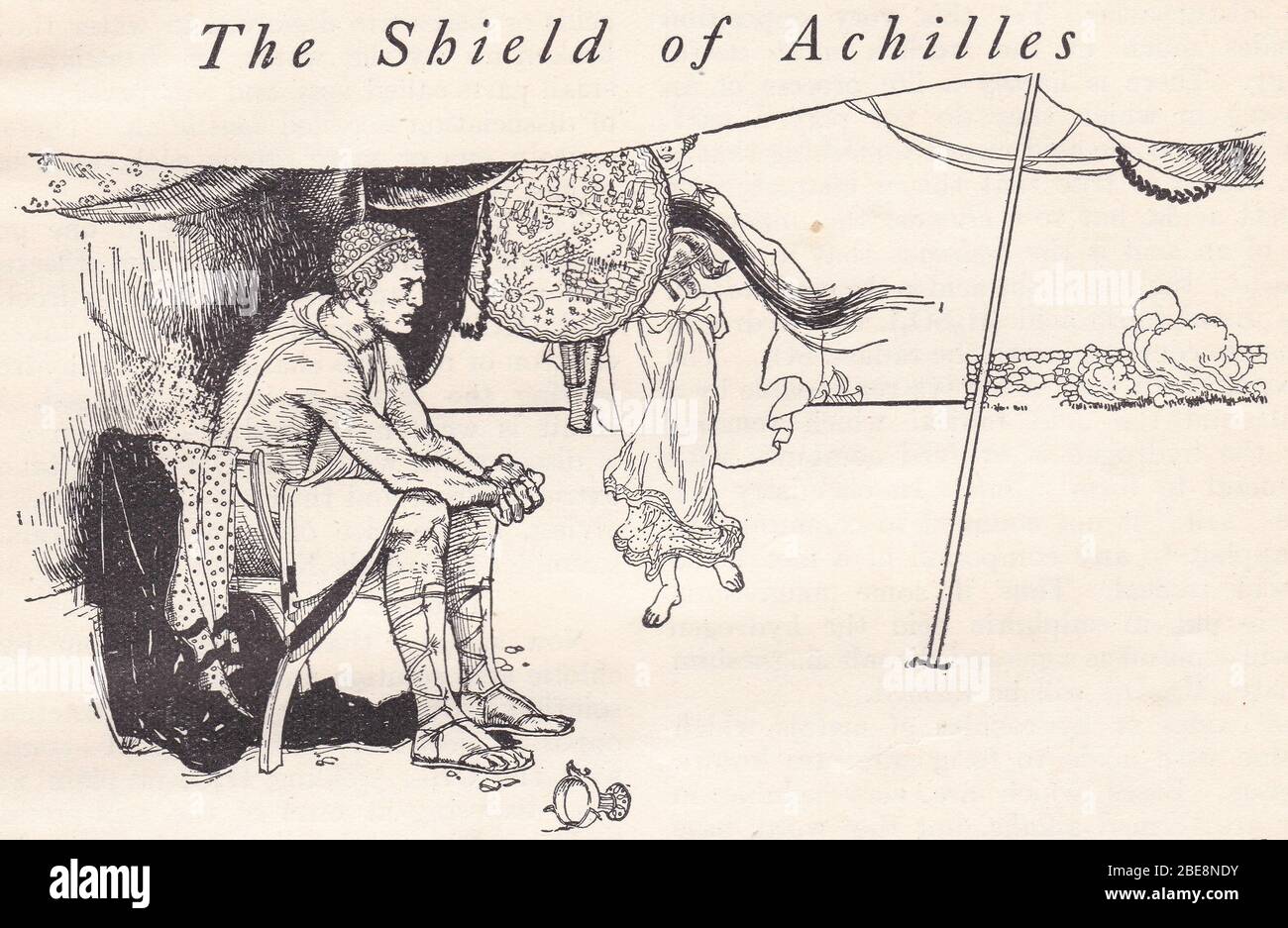 Vintage 1900s illustration of The Shield of Achilles Stock Photo - Alamy