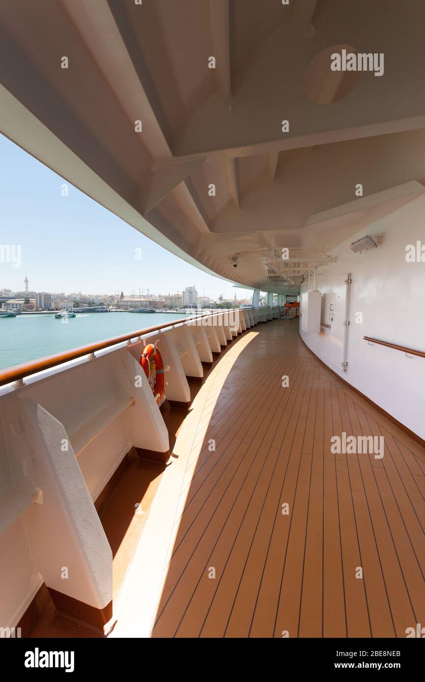 empty cruise ship promenade. Cadiz Spain Stock Photo - Alamy