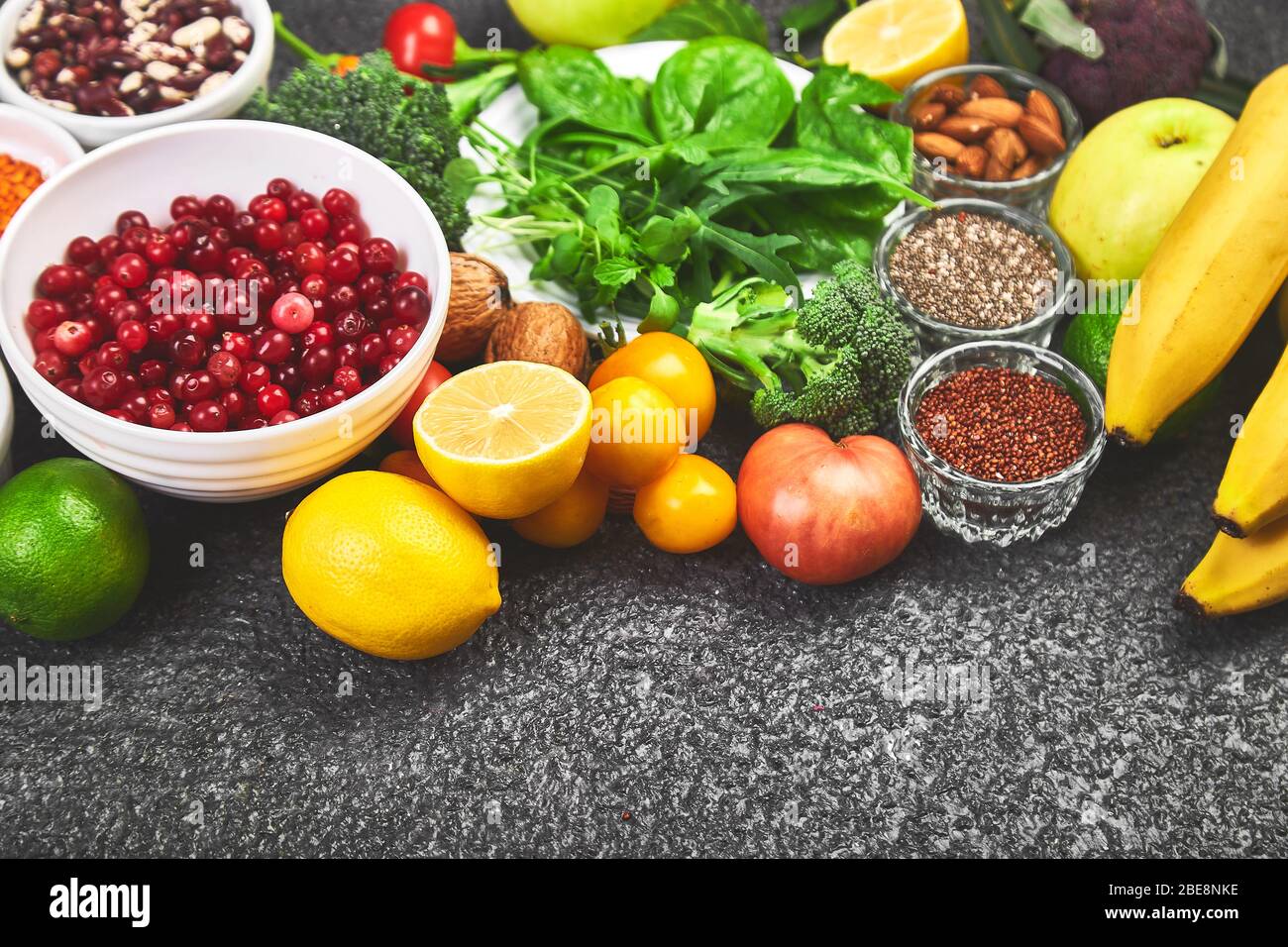 Virus protection food, coronavirus, immunity concept. Alkaline diet ...