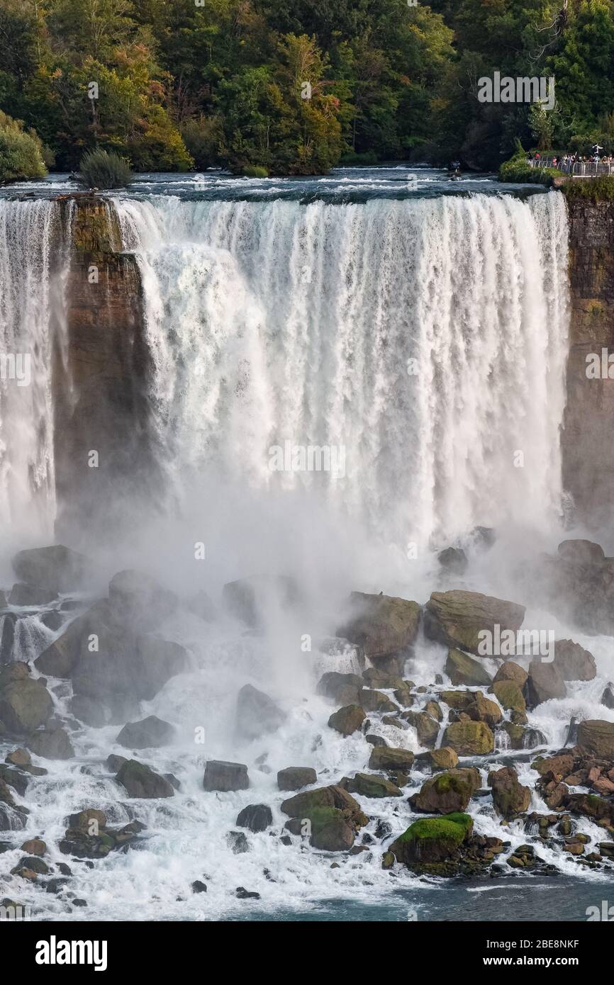 Close-up of the US waterfall side. Concept of nature and travel ...