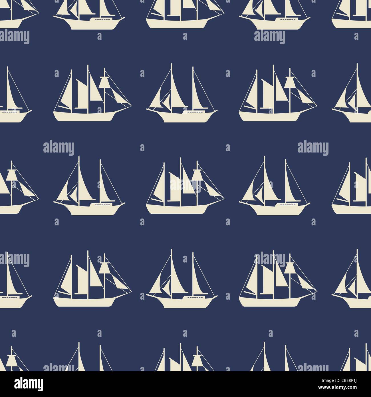 Simple sailboat or ships seamless pattern design. Ocean sailboat ...