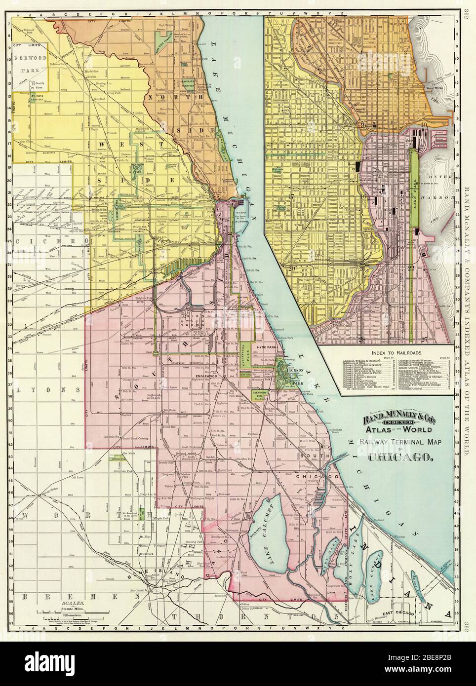 Map Of Chicago Railroads High Resolution Stock Photography and Images ...