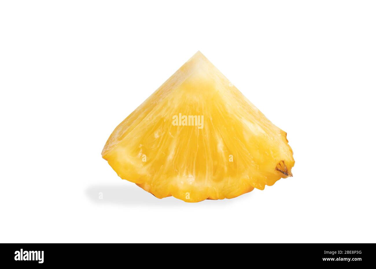 Pineapples fruit sliced isolated on the white background. Slice the ananas into triangle Stock ...