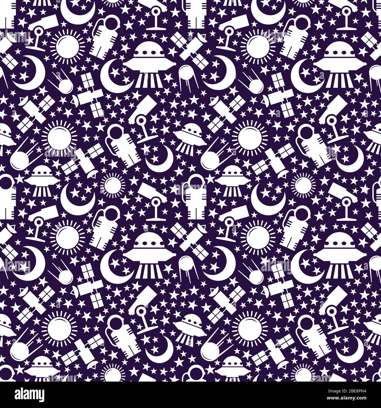 Space or astronomy seamless pattern. Background with star and planet ...