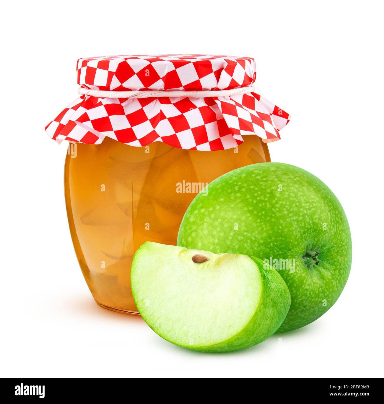 Jar of apple fruit jam isolated on white background Stock Photo - Alamy