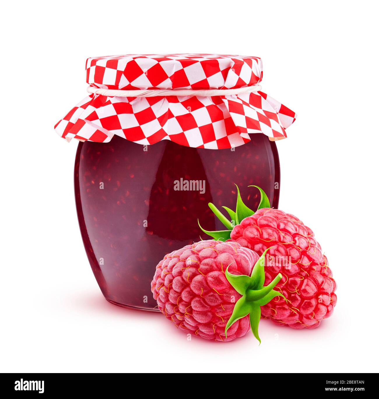Jar of raspberry jam isolated on white background Stock Photo - Alamy