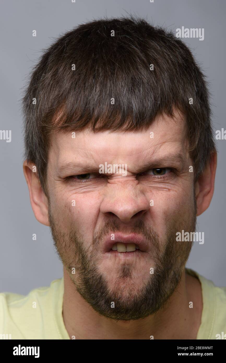 Closeup portrait of an ugly man of European appearance Stock Photo - Alamy