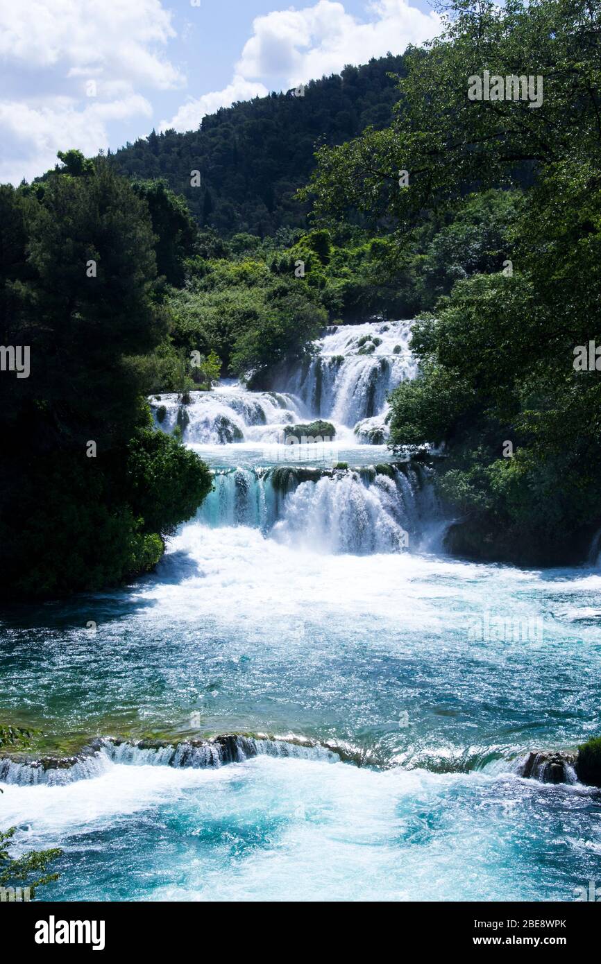 Natural waterfall falling from mountain hi-res stock photography and ...