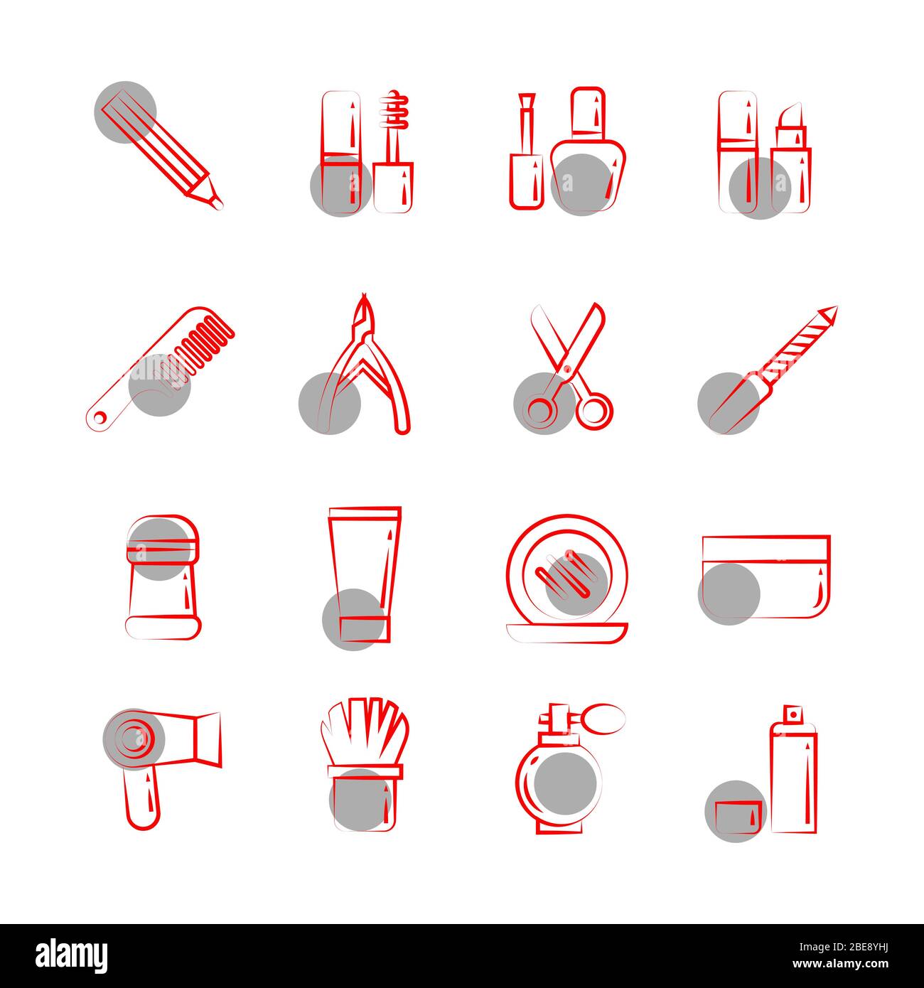 Thin line cosmetics icons on white background. Simple outline fashion ...