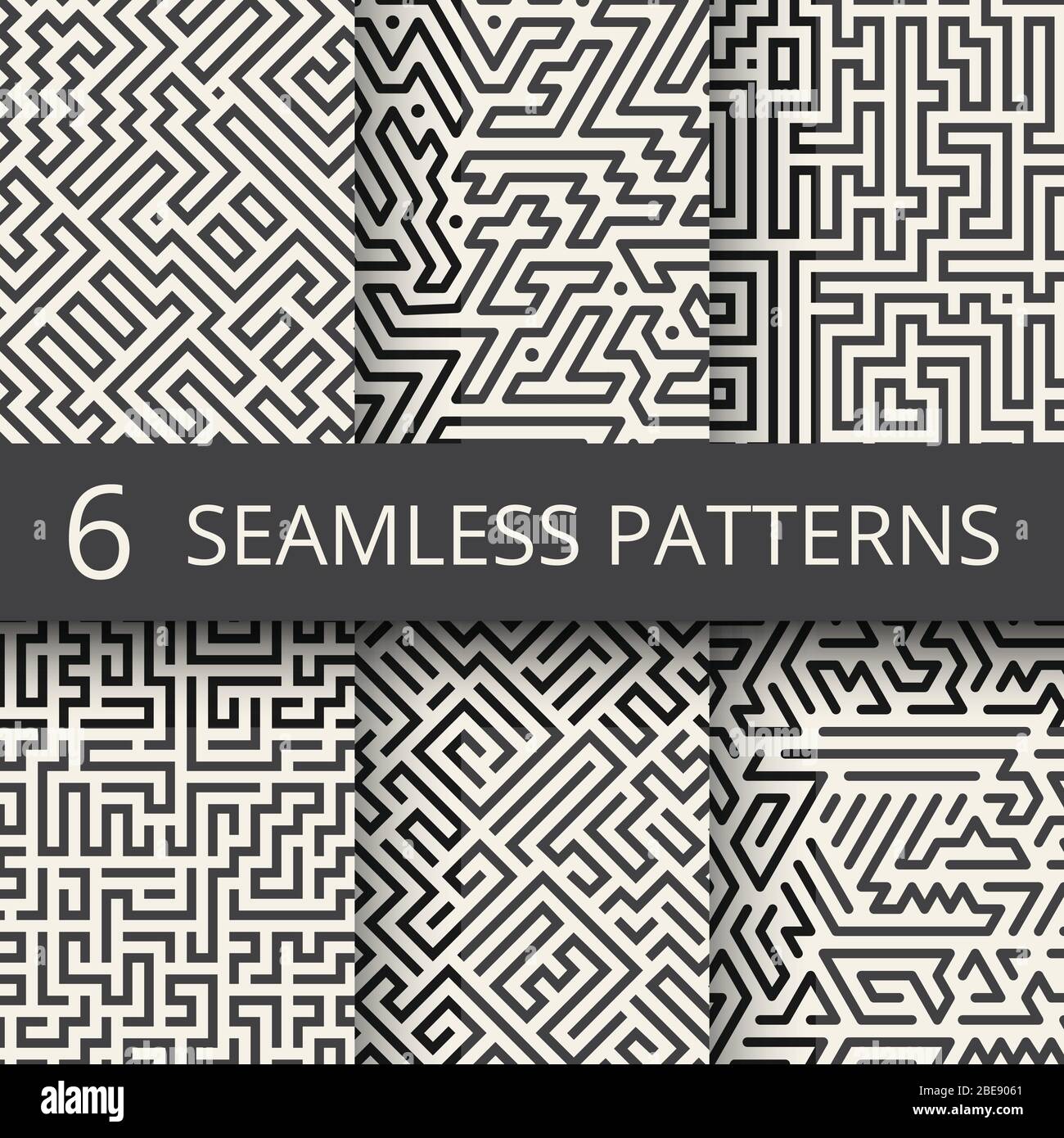 Techno graphic line seamless textures. Modern stripes fashion design ...