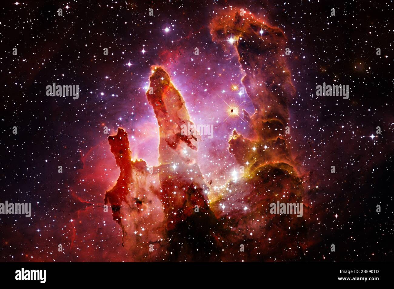 Universe scene with stars and galaxies in deep space showing the beauty ...