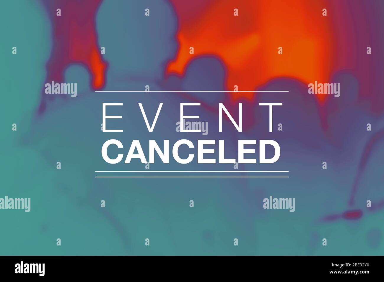 Event cancelled, text over blur concert crowd Stock Photo - Alamy