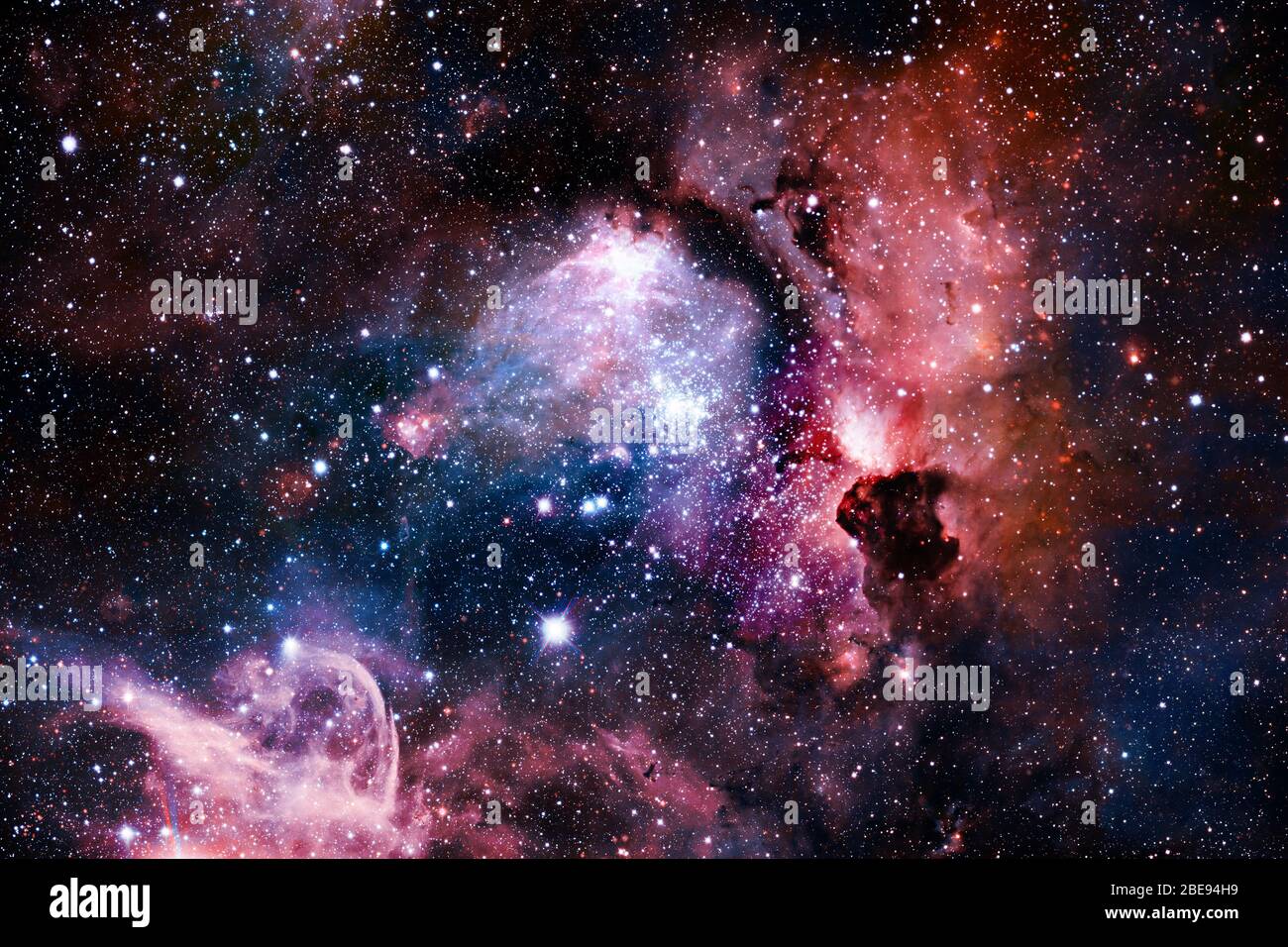 Universe scene with stars and galaxies in deep space showing the beauty ...