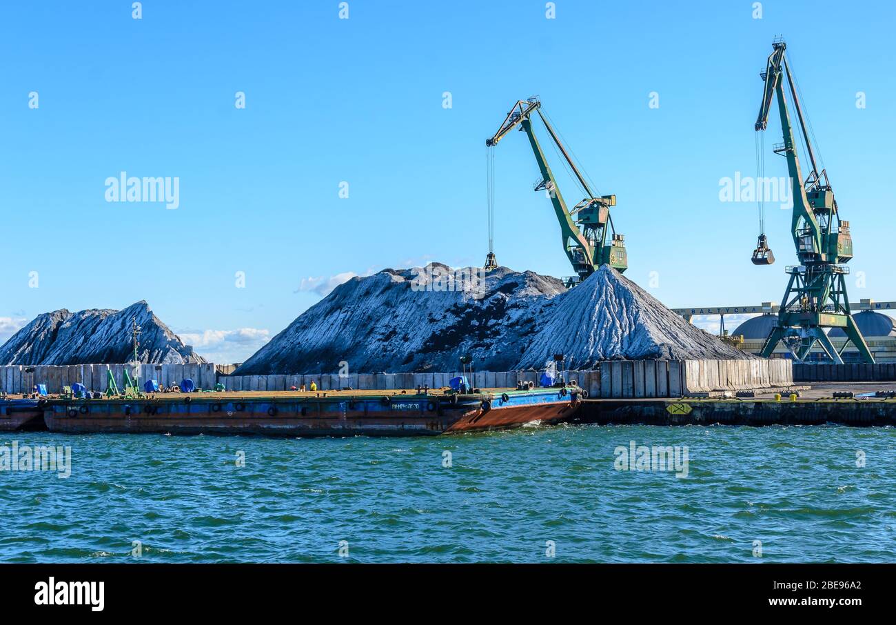 Industrial port with cargo coal hi-res stock photography and images - Alamy