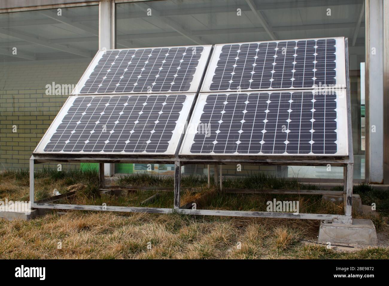 close up of solar water heaters, on the subtilis, is a clean new source ...