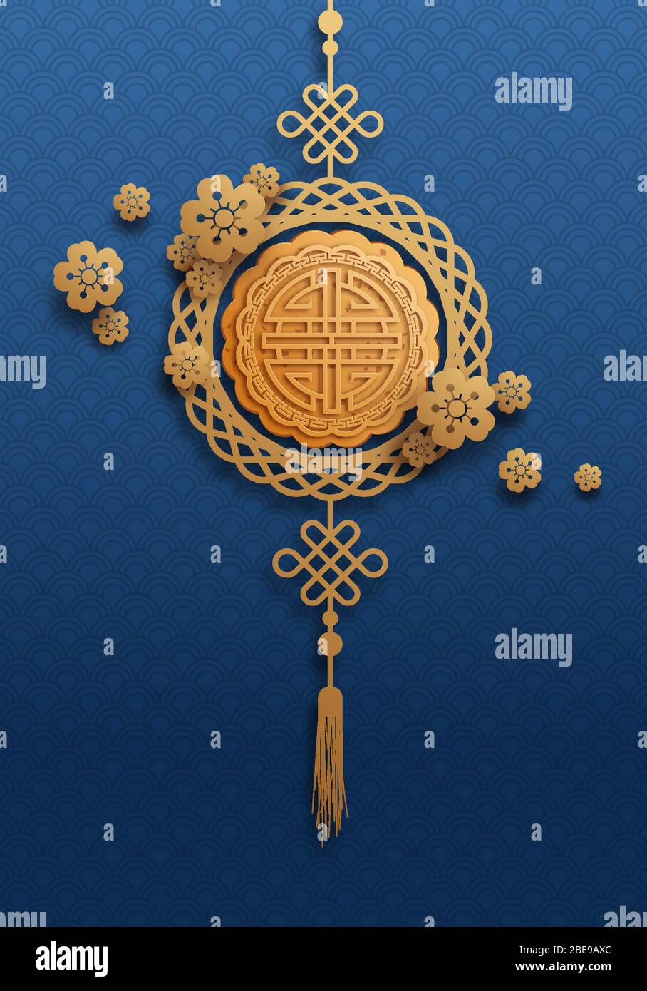 Chinese mid autumn festival background. The Chinese character " Zhong ...
