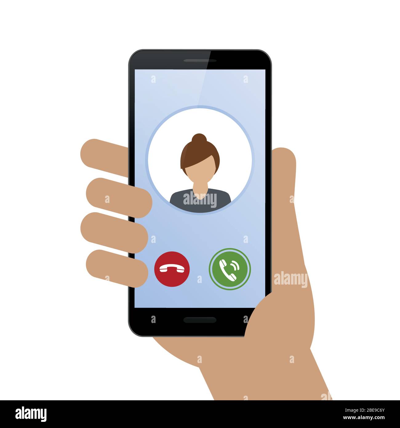 person calling with smartphone avatar isolated on white background ...