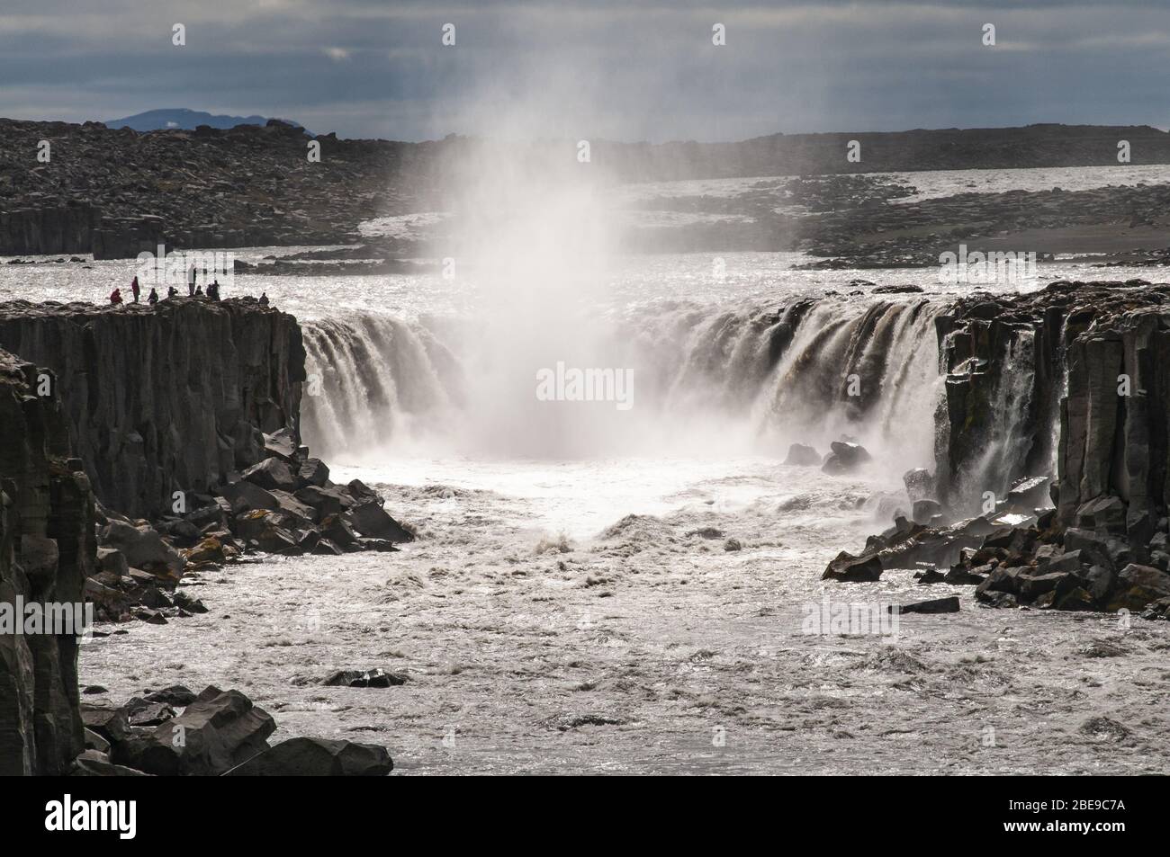Selfoss waterfall on the Jokulsa a Fjollum river in Northern Iceland ...