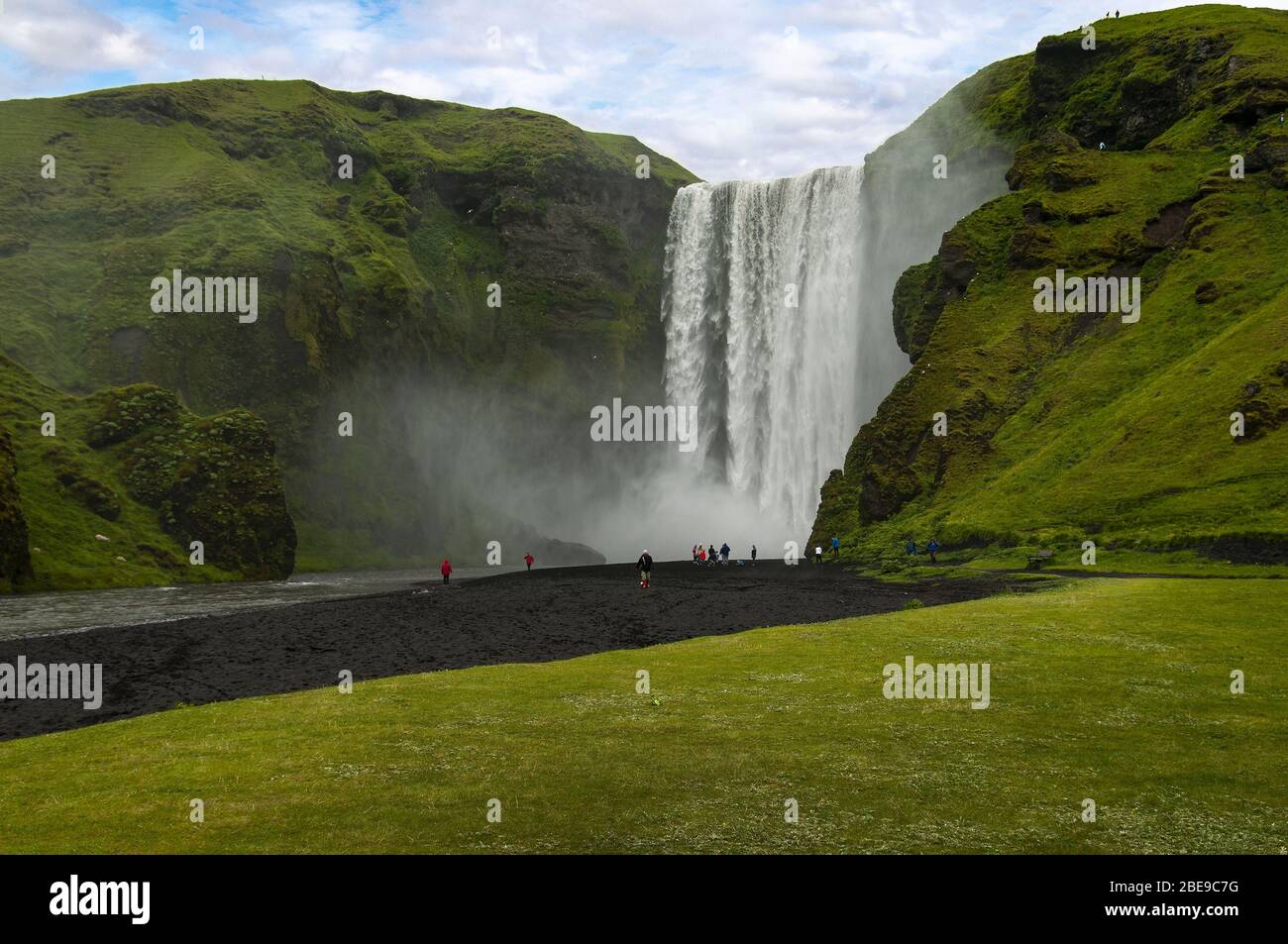 The Skogafoss waterfall on the Skoga river in southern Iceland, Europe ...