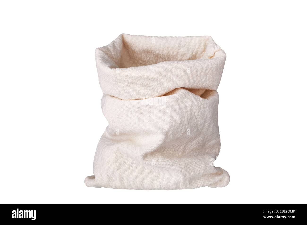 Burlap sack on white background isolated close up, rough rustic full ...