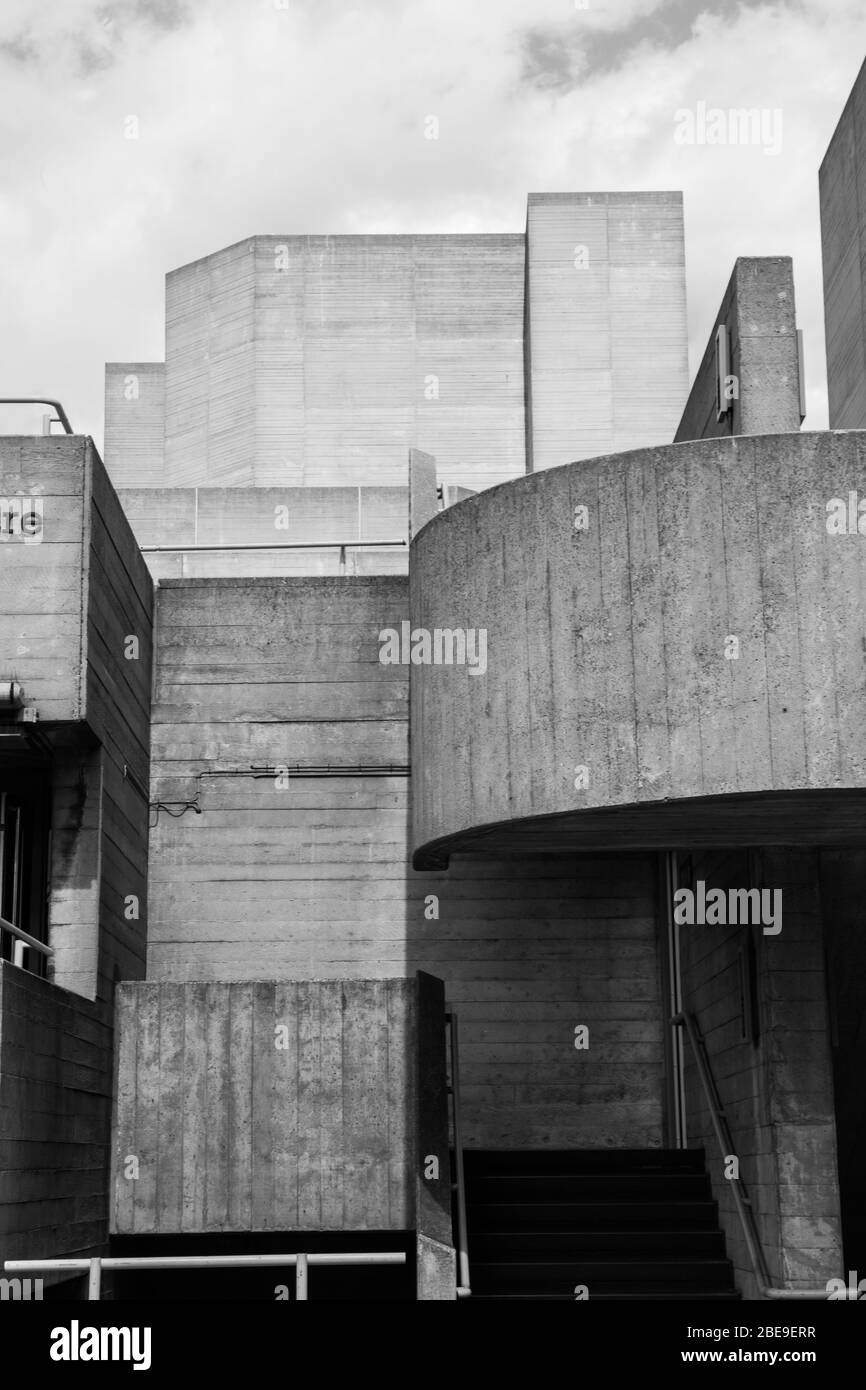 Concrete staircase of National Theatre Building in London Stock Photo ...