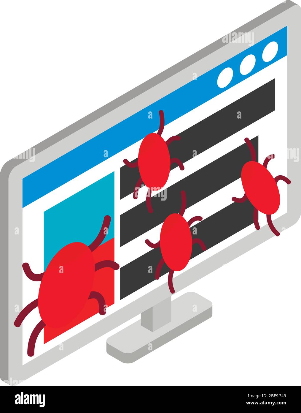 Computer virus detection symbol illustration Stock Vector Images - Alamy