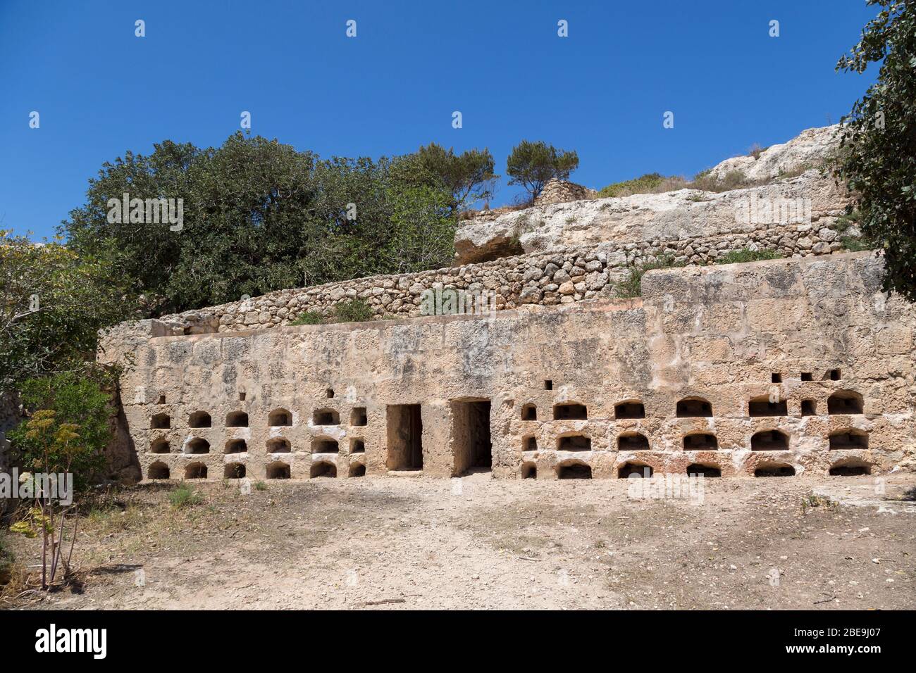 Roman apiary in Ghar Berbah cave on the heritage trail, Xemxija, Bajda ...