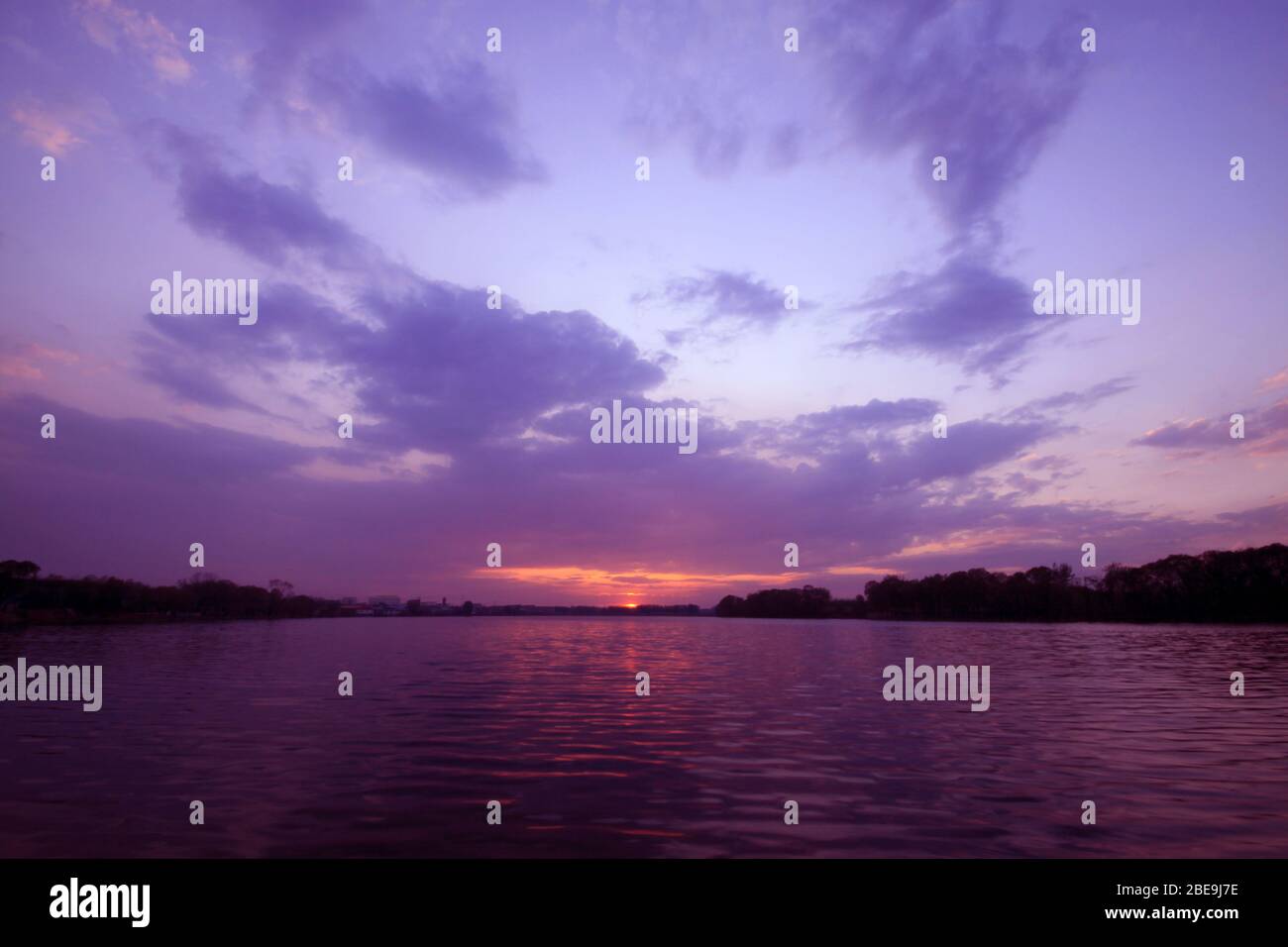 sunset scenery by the riverside, natural landscape outdoor, Tangshan ...