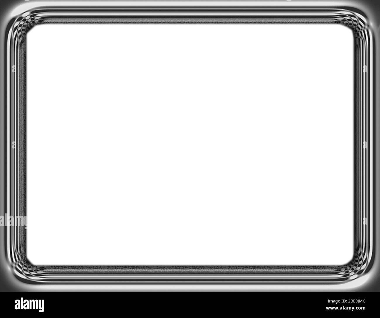 Frame for photo or picture. Imitation metal - silver or steel. White ...